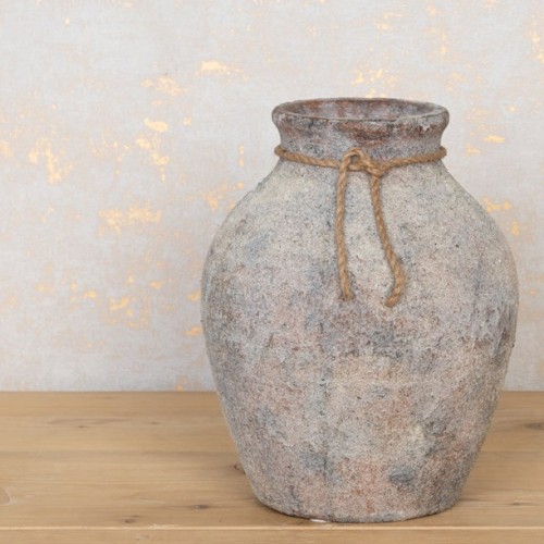 OPIE STONE VASE CHARCOAL 21CM | FLOWER VASES